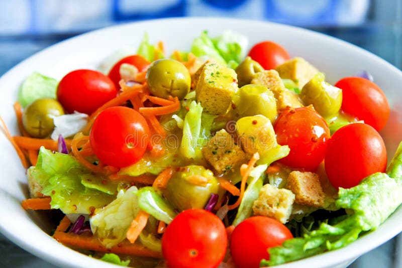 Fresh salad stock image. Image of green, olives, vitamins - 11781553