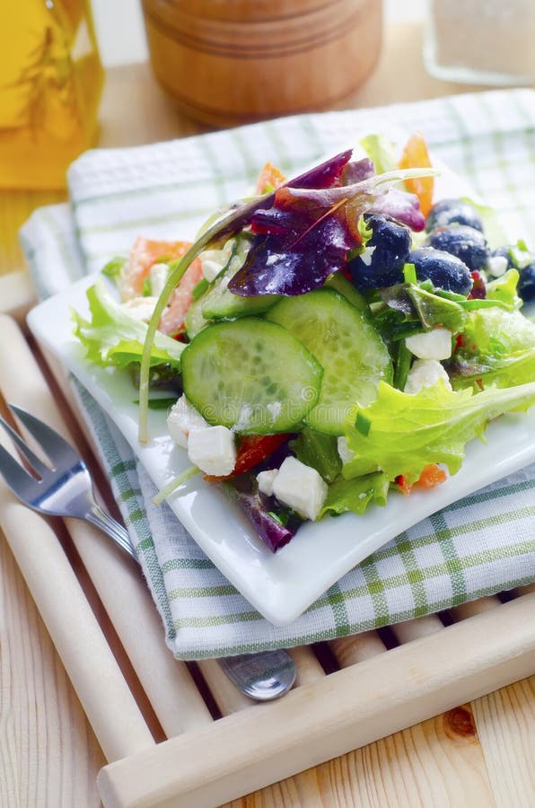 Fresh salad stock image. Image of lettuce, closeup, olive - 23084985