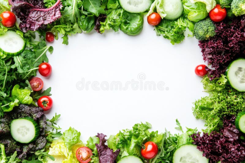 Fresh Salads with Blank Space Stock Image - Image of visually, greens ...