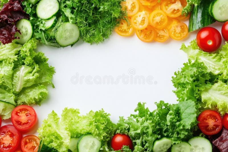 Fresh Salads with Blank Space Stock Photo - Image of composition ...