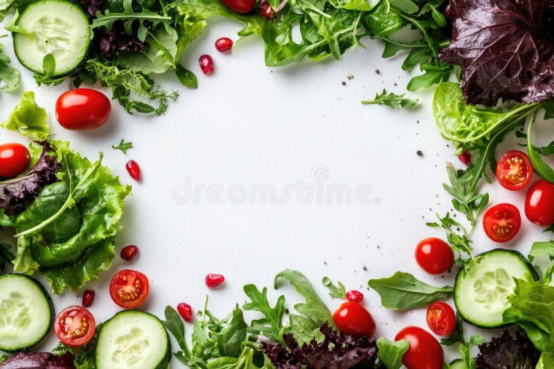 Fresh Salads with Blank Space Stock Image - Image of design, fresh ...