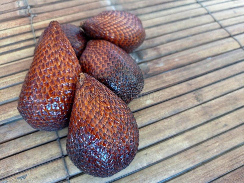 Fresh Salak Fruit on a Bamboo Table Stock Photo - Image of salak, fresh ...