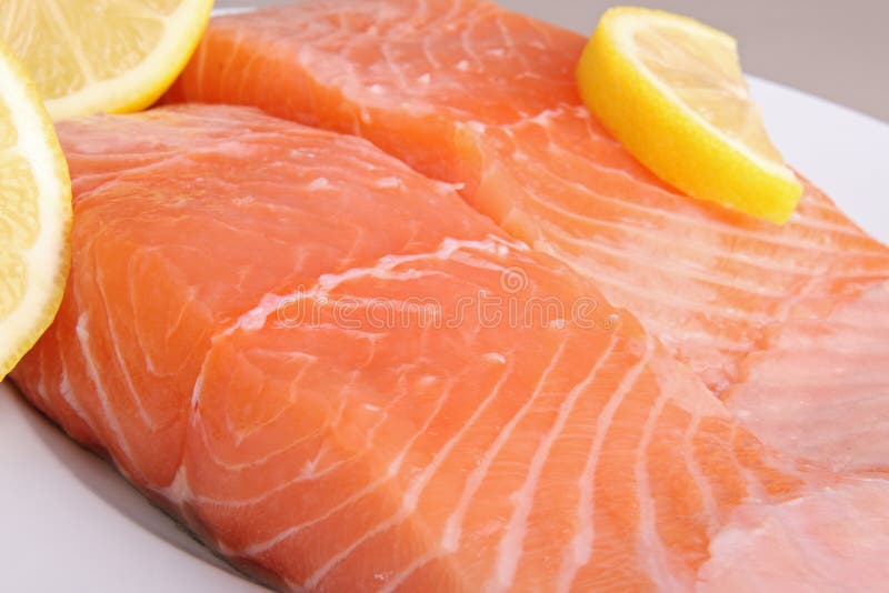 Fresh salmon stock photo. Image of lemon, gastronomy - 18405518