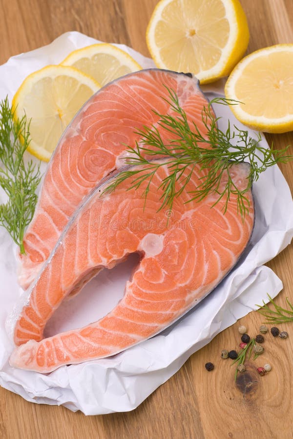 Fresh salmon stock photo. Image of fillet, salmon, lemon - 27225020