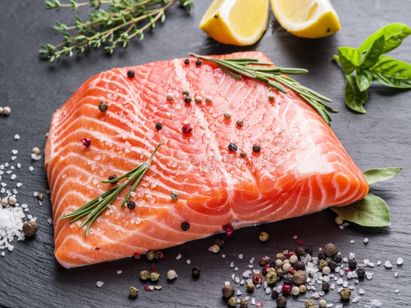 Fresh salmon. stock photo. Image of salmon, graphite - 60603348