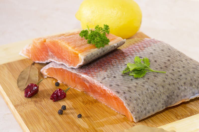 Fresh salmon fillet stock image. Image of appetizer, scale - 28037351