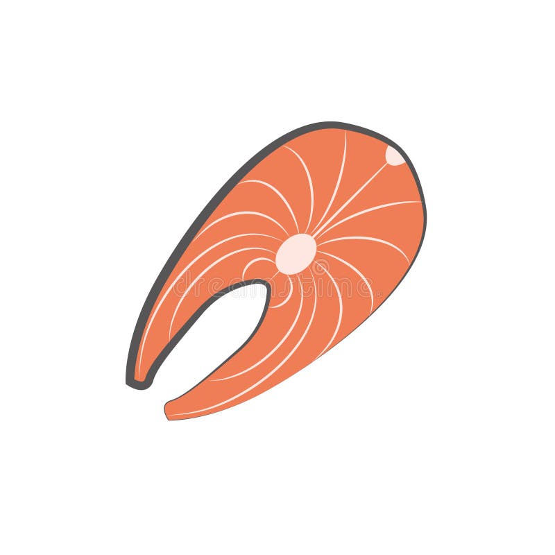 Fresh Salmon Fillet Icon. Vector Stock Illustration - Illustration of ...