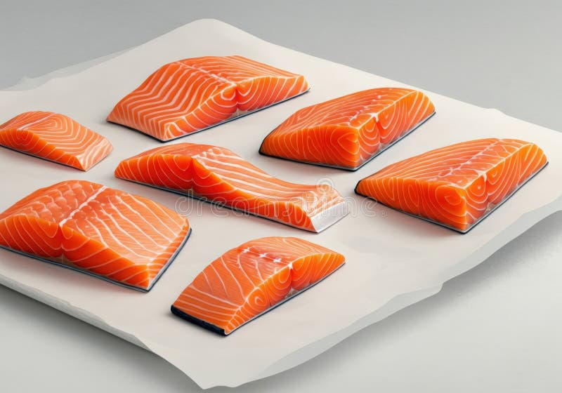 Fresh Salmon Fillets Arranged on a Clean Surface for Culinary ...