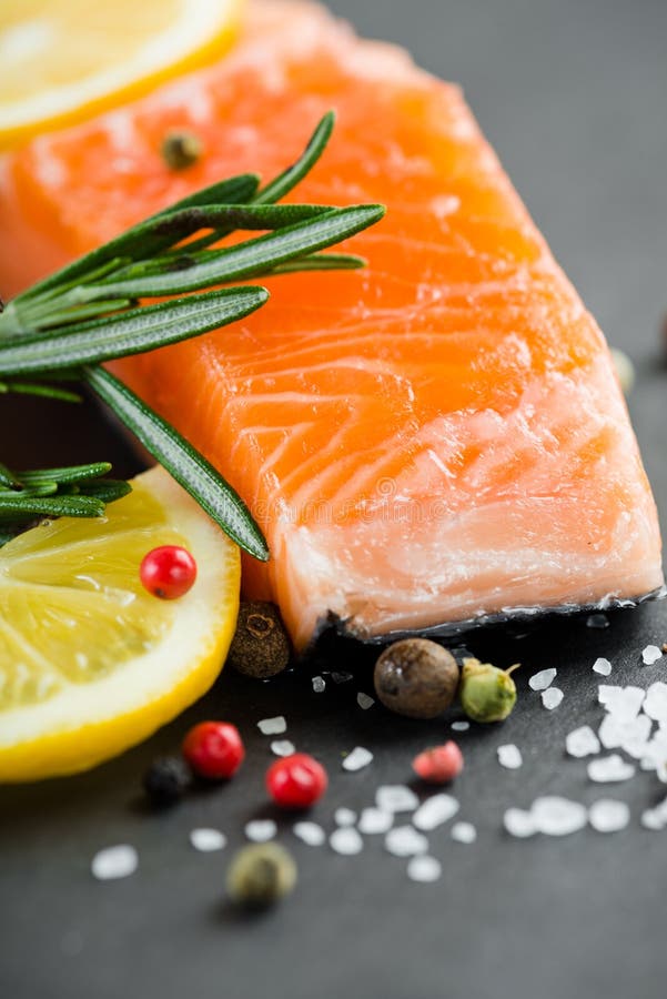 Fresh salmon stock image. Image of natural, lemon, fish - 31727383