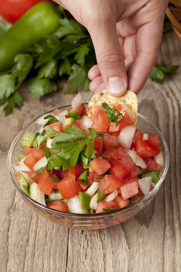 Fresh salsa dip stock image. Image of pico, vegetarian - 28487705