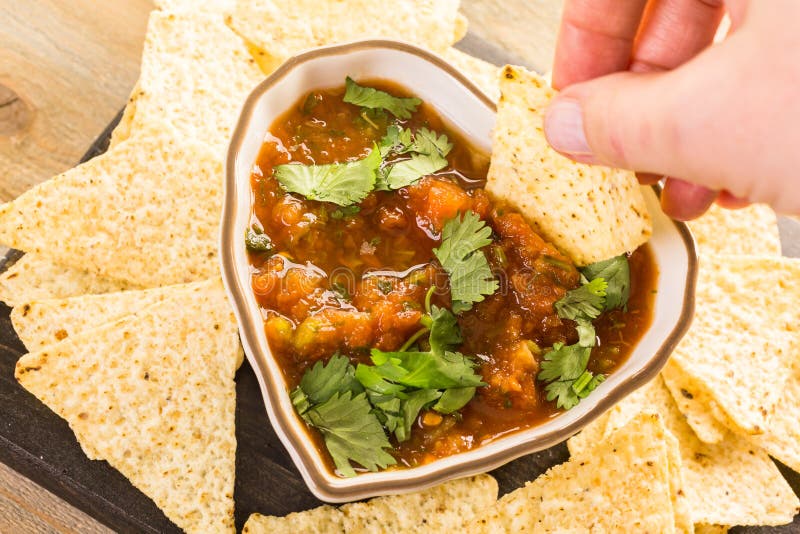 Fresh salsa stock photo. Image of snack, salsa, fingers - 88396316