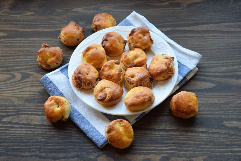 Fresh Salt Cake with Cheese on a Wooden Table Stock Photo - Image of ...