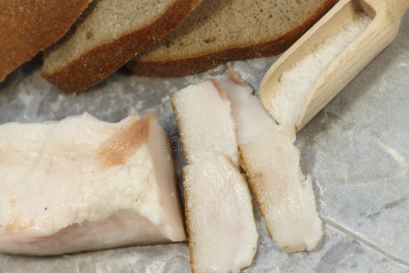 Piece of salted lard stock photo. Image of preserved - 52156648