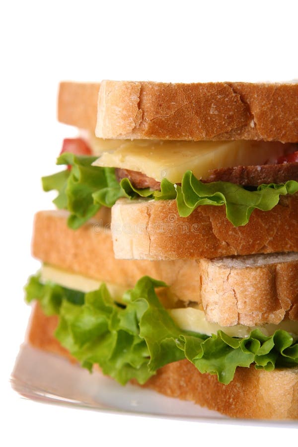 Fresh Sandvich with Vegetables and Tomatoes Stock Photo - Image of ...