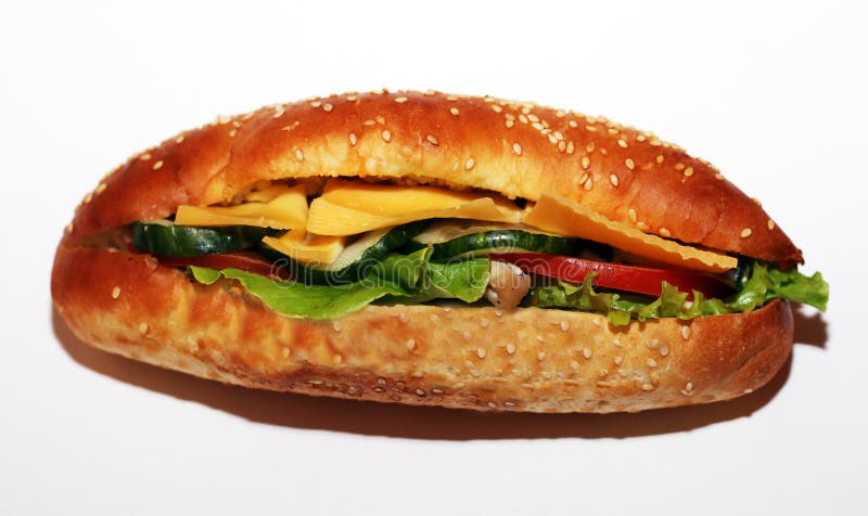 Fresh Sandwich, Hot Fast Food Stock Photo - Image of cheese, lettuce ...