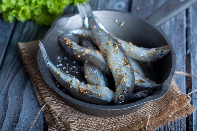 Fresh Sardines. Fish with Vegetables Stock Photo - Image of ingredient ...