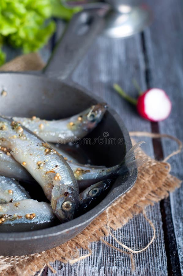 Fresh Sardines. Fish with Vegetables Stock Photo - Image of ...