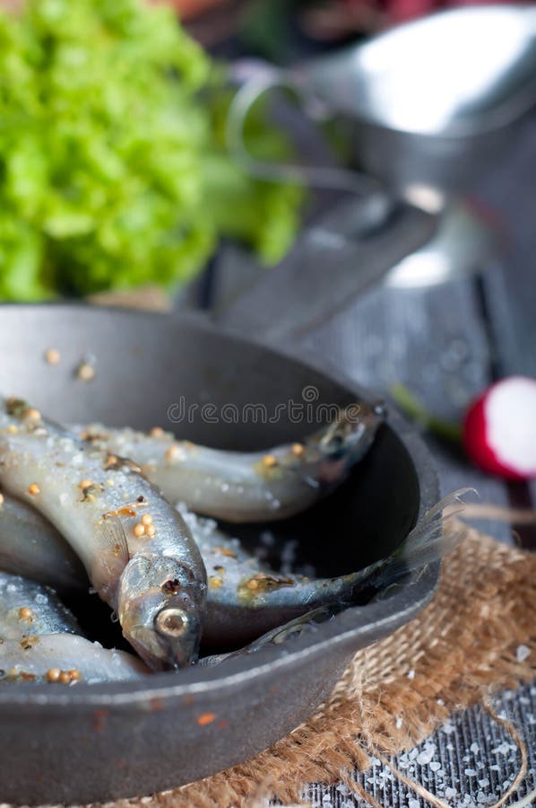 Fresh Sardines. Fish with Vegetables Stock Photo - Image of ingredient ...