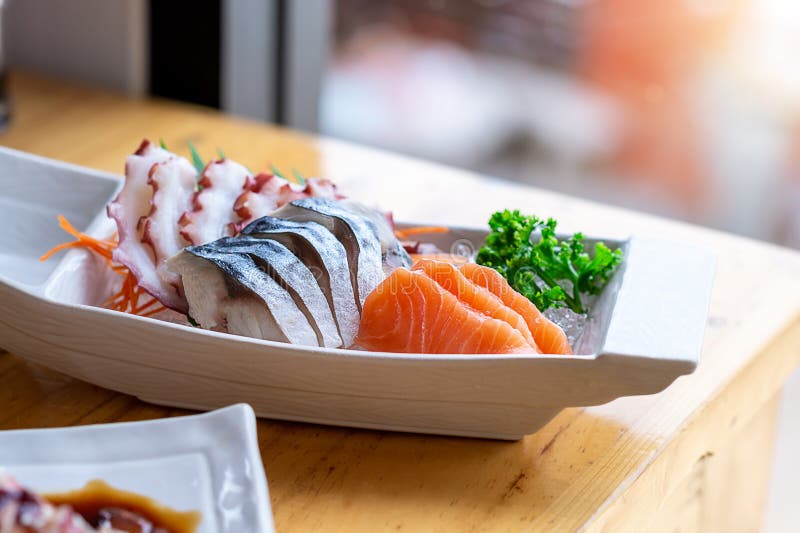 Fresh sashimi combo stock photo. Image of cold, diet - 229460272
