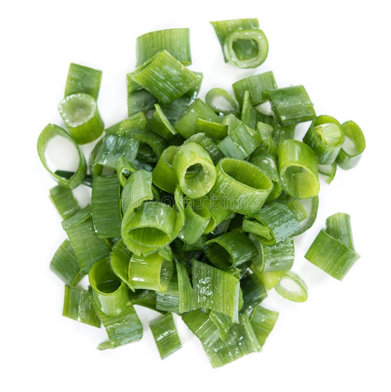 Fresh Scallions Isolated on White Stock Photo - Image of health ...