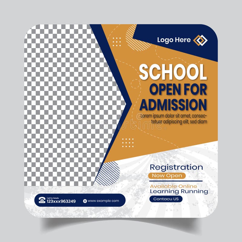 Fresh School Admission Social Media Post Design Layout Stock ...