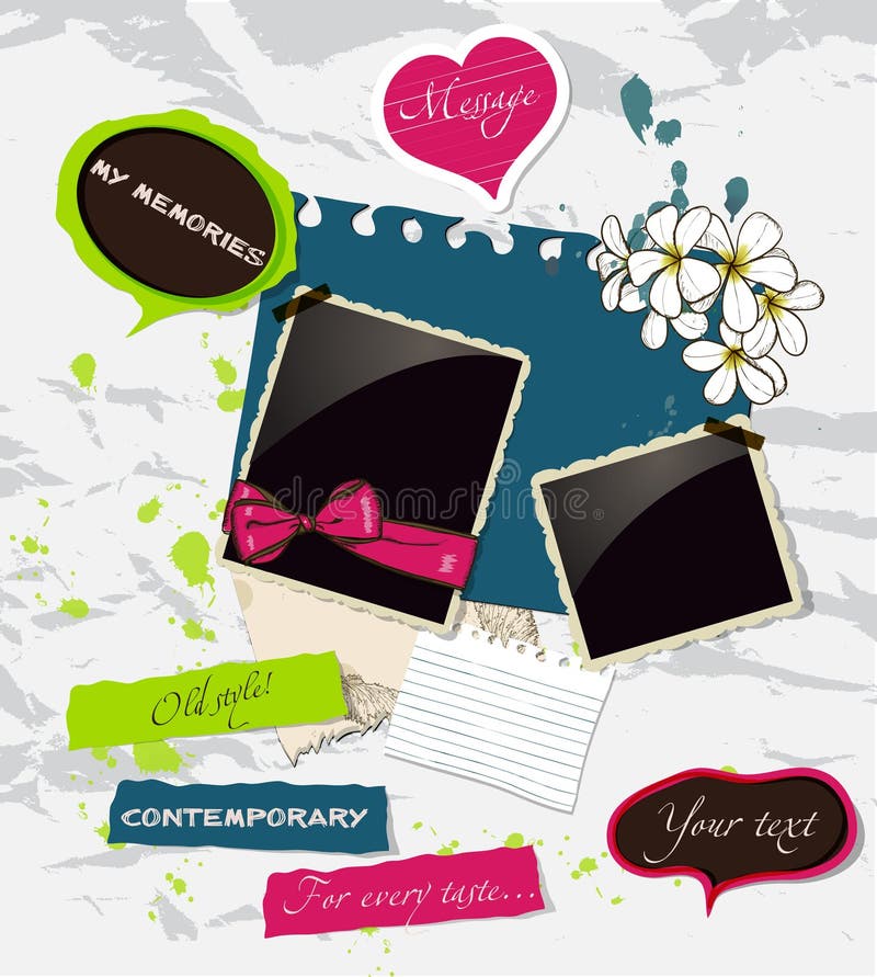 Fresh Scrapbooking Elements Set. Stock Illustration - Illustration of ...