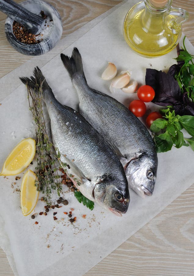 Fresh sea bream (Dorado) stock photo. Image of food, delicious - 38320692