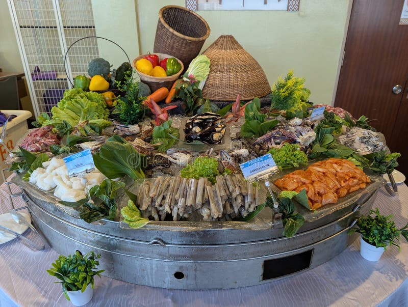 Fresh Seafood, Beautifully Arranged for a Buffet-style Meal Stock Image ...