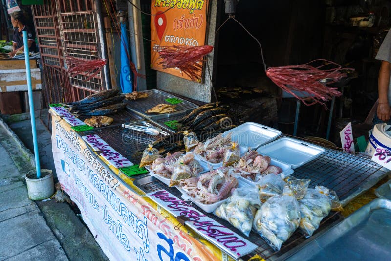 Fresh Seafood on the Counter at the Fish Market by the Ocean Editorial ...