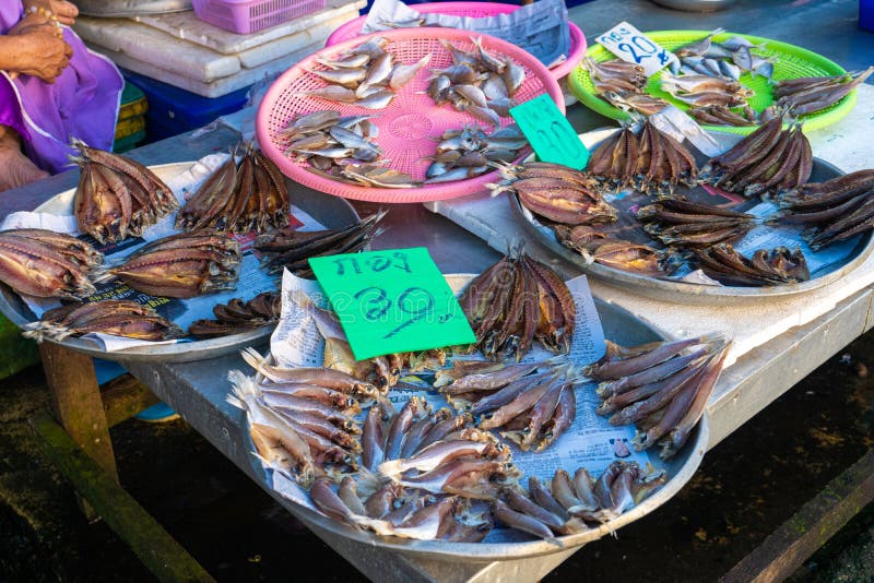 Fresh Seafood on the Counter at the Fish Market by the Ocean Stock ...