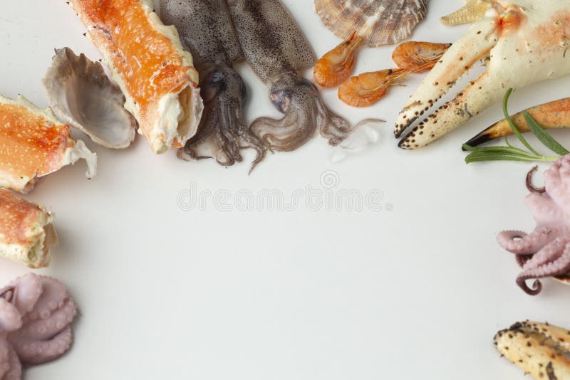 Fresh Seafood Mix Table. High Quality Photo Stock Photo - Image of ...