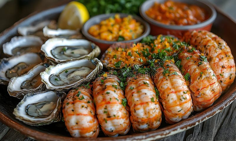 Seafood Platter and Fish Fillet, Salmon Fillet, Tuna Fillet, Octopus ...