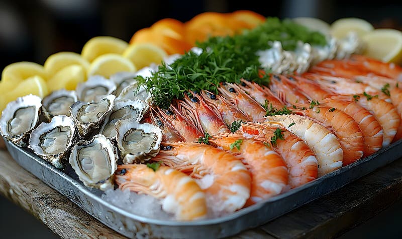 Seafood Platter and Fish Fillet, Salmon Fillet, Tuna Fillet, Octopus ...