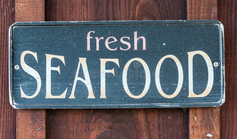 Fresh Seafood Restaurant Sign Stock Photo - Image of seafood ...