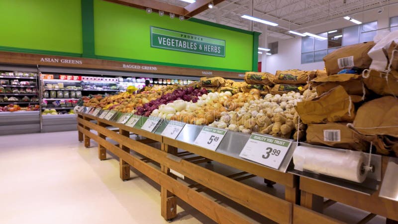 A Fresh Selection: Exploring the Vegetable & Herb Section Stock Video ...