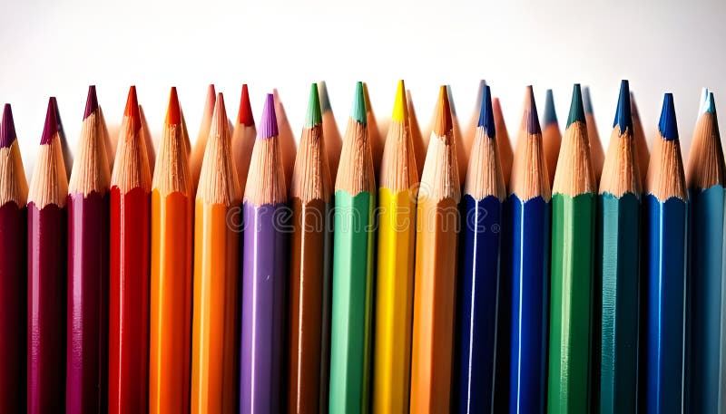 A Fresh Set of Colored Pencils Stock Illustration - Illustration of ...