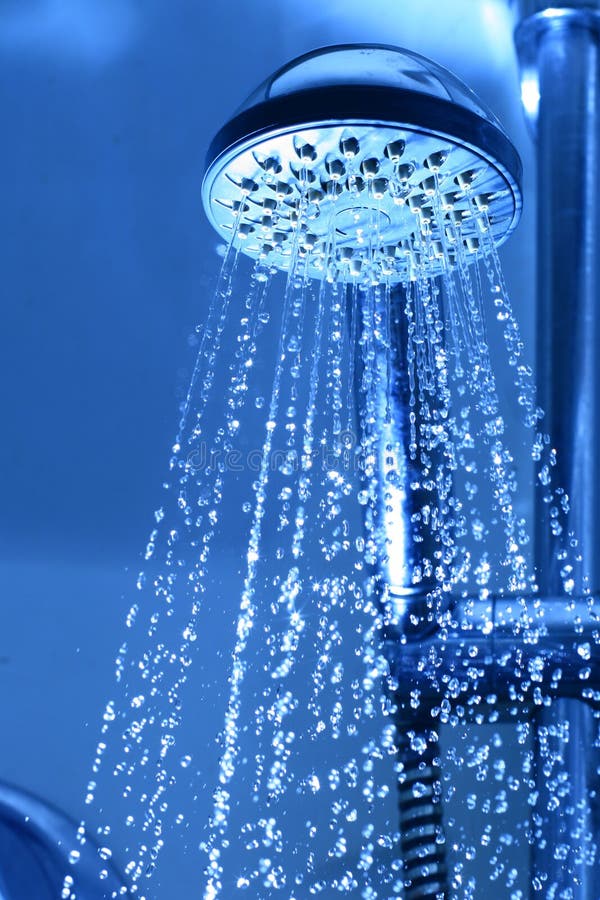Shower stock image. Image of pouring, motion, blue, hygiene - 2140177