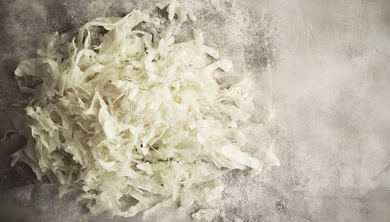 Fresh Shredded Cabbage on a Light Table, Closed Stock Photo - Image of ...