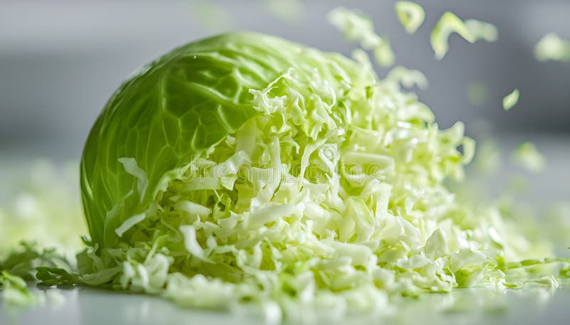 Fresh Shredded Cabbage on a Light Table, Closup Stock Image - Image of ...