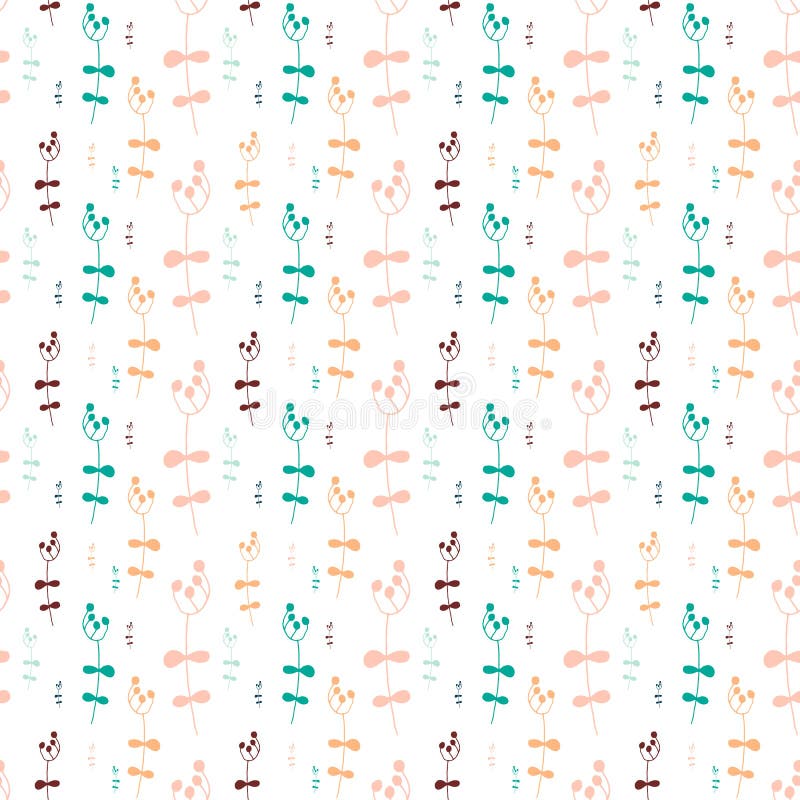 Pastel Color Simple Floral Pattern Stock Vector - Illustration of print ...