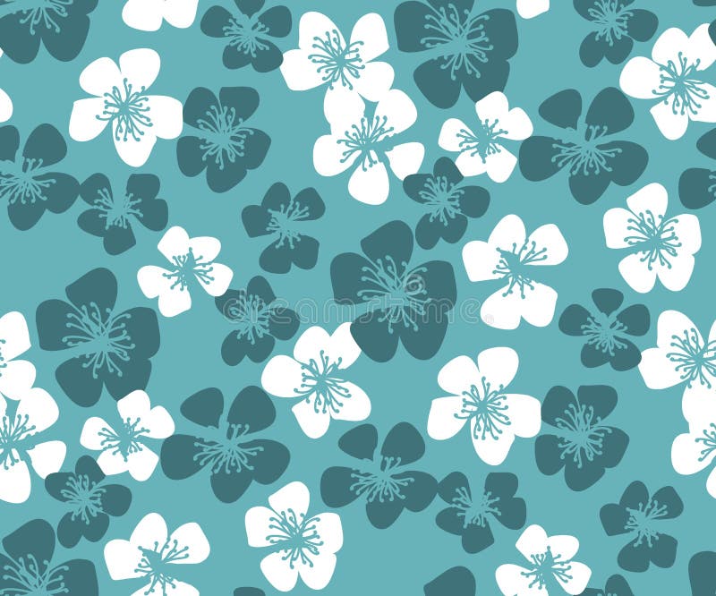 Fresh Simple Minimal Floral Vector Seamless Pattern. Spring Blossom ...