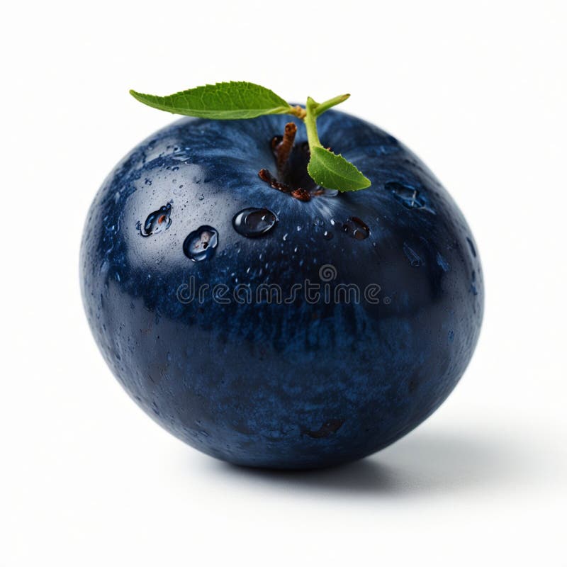 Fresh Single Blueberry on White Background Stock Illustration ...