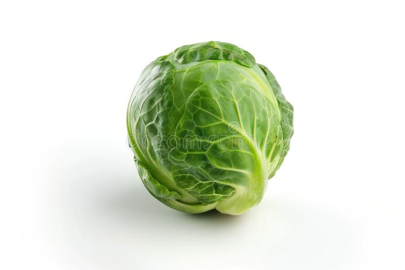 A Fresh Single Head of Cabbage on a White Surface Stock Photo - Image ...