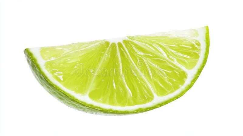 A Fresh Slice of Lime Boasts a Juicy Texture and a Vibrant Green Color ...