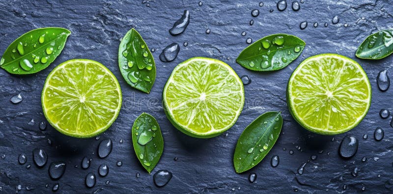 A Fresh Slice of Lime is Set Against a Background that Features a ...