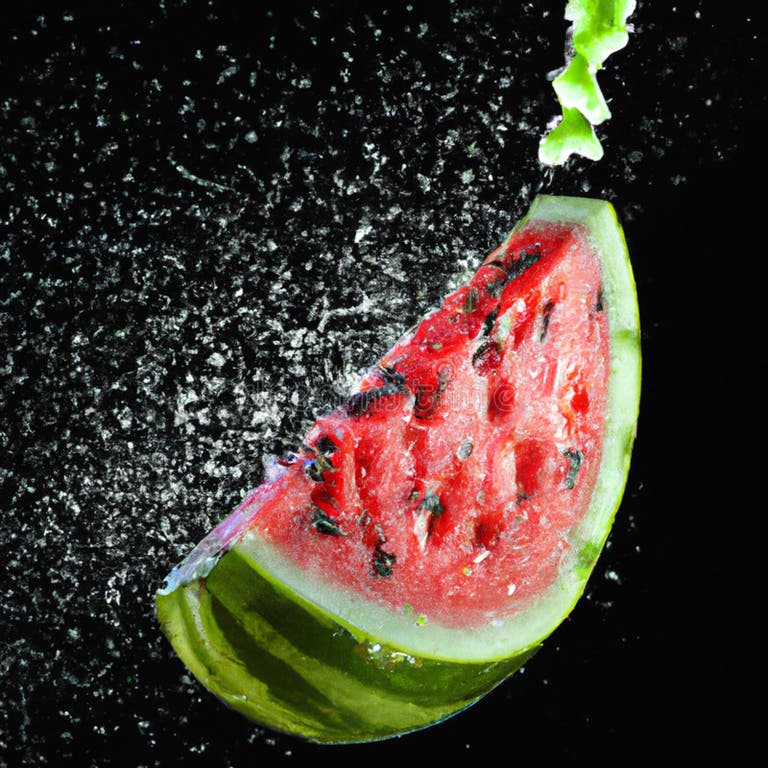 Fresh Slice of Watermelon Exploding with Juice Created with Generated ...