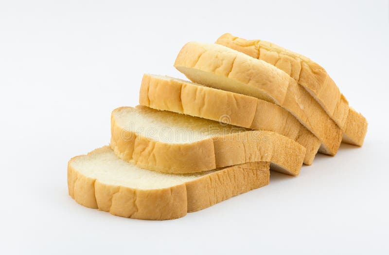 Fresh Sliced Bread Isolated on White Background Stock Image - Image of ...