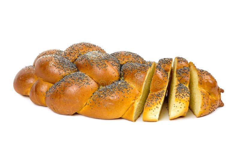Sliced Challah Bread on White Background Stock Photo - Image of cuisine ...
