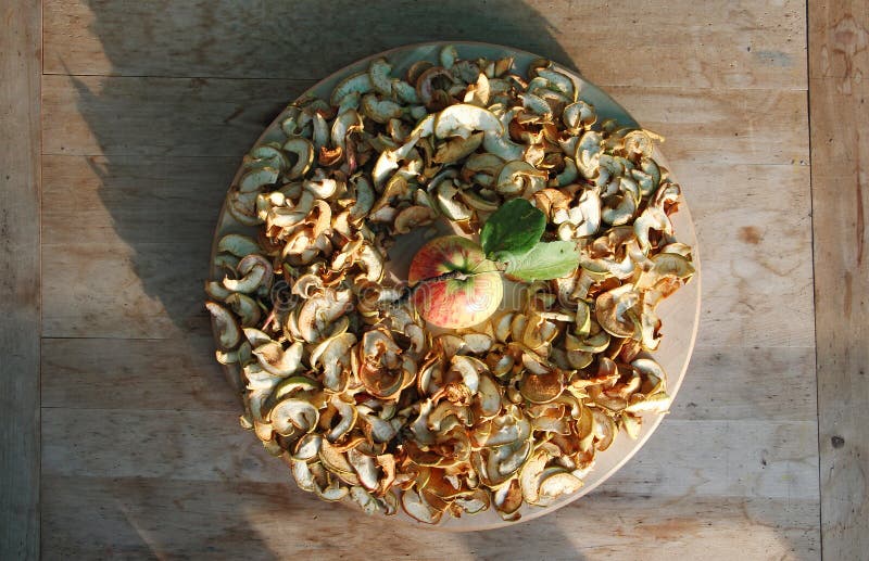 Fresh and Sliced Dried Apples Stock Image - Image of kitchen, round ...