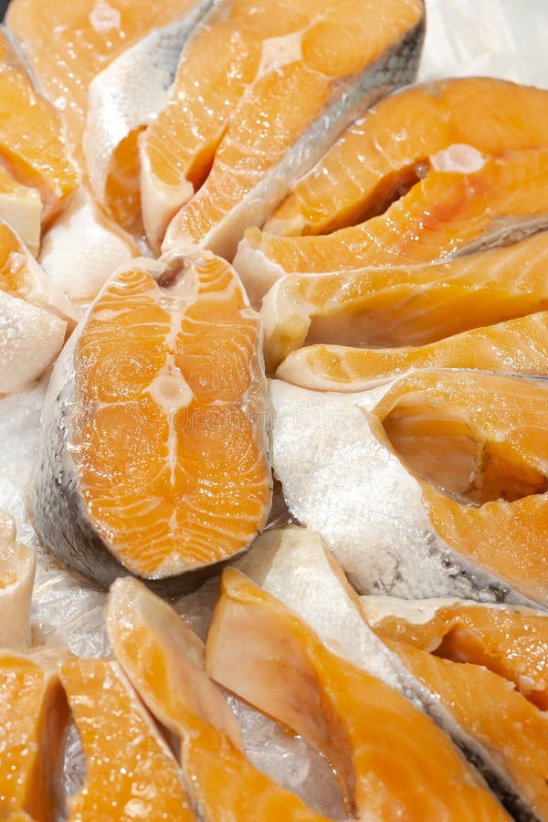 Fresh Sliced Fish. Sliced Red Fish Stock Photo - Image of piece ...